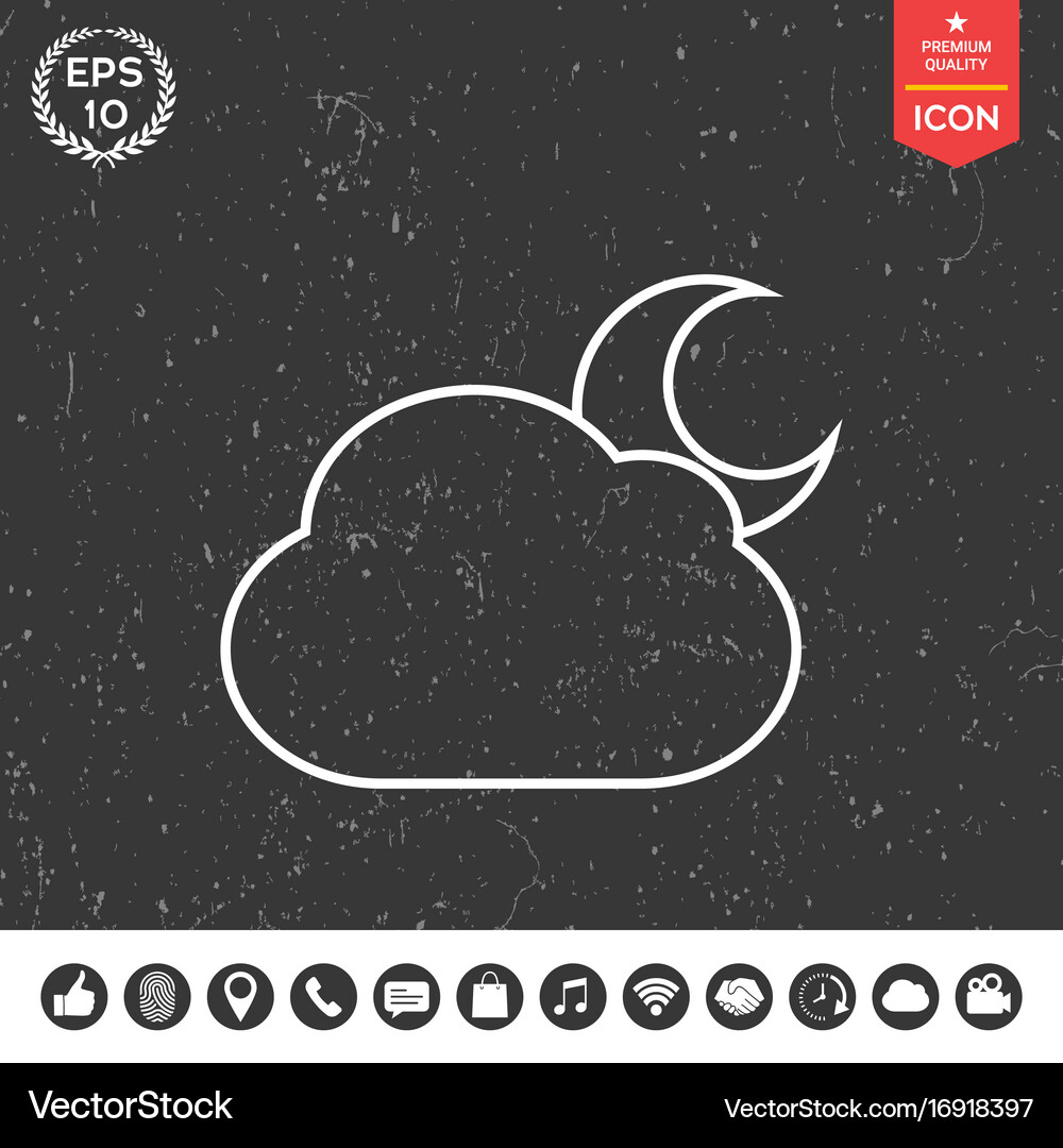 Cloud moon icon Royalty Free Vector Image - VectorStock