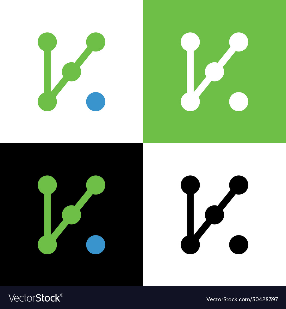 Initial k tech logo design template digital tech Vector Image