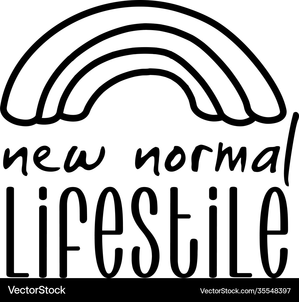 New normal lettering campaign with rainbow hand Vector Image