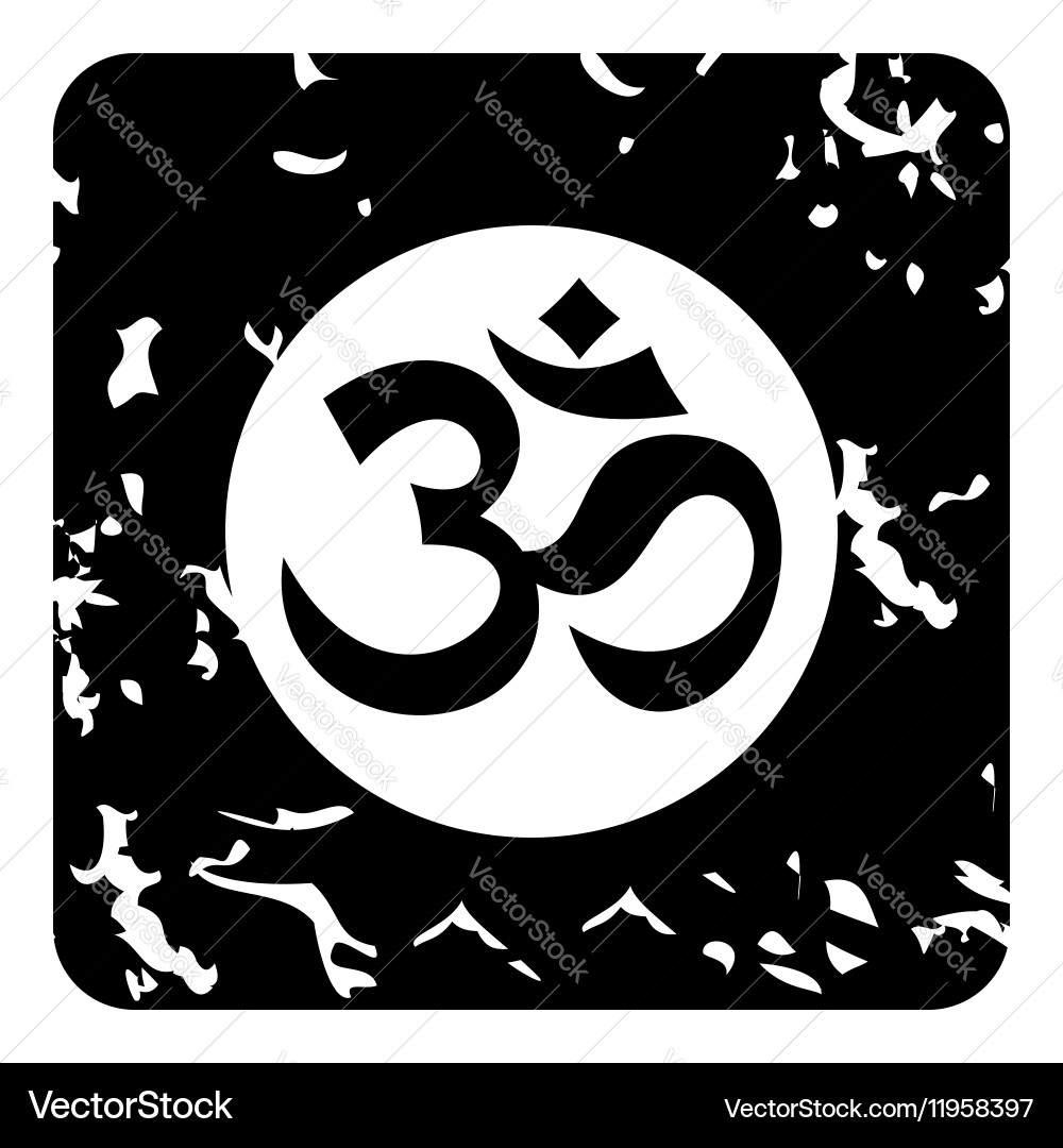 Om sign icon grunge style Royalty Free Vector Image