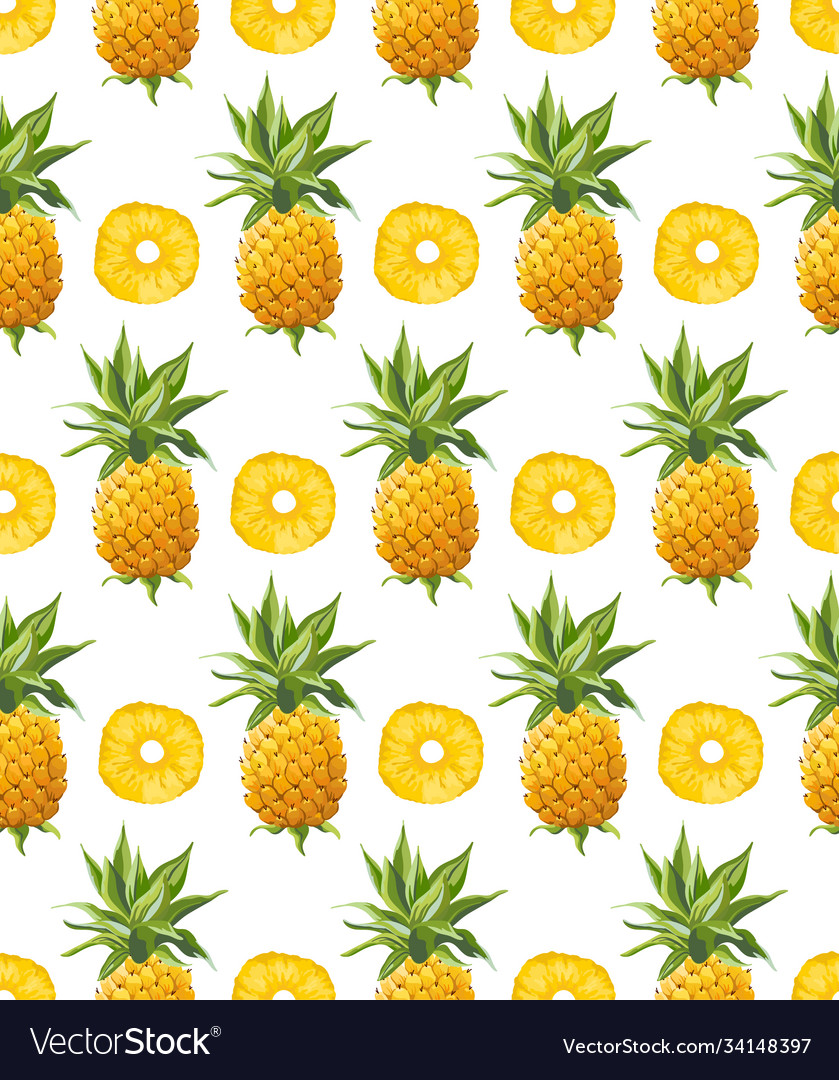 Pineapple seamless pattern geometric Royalty Free Vector