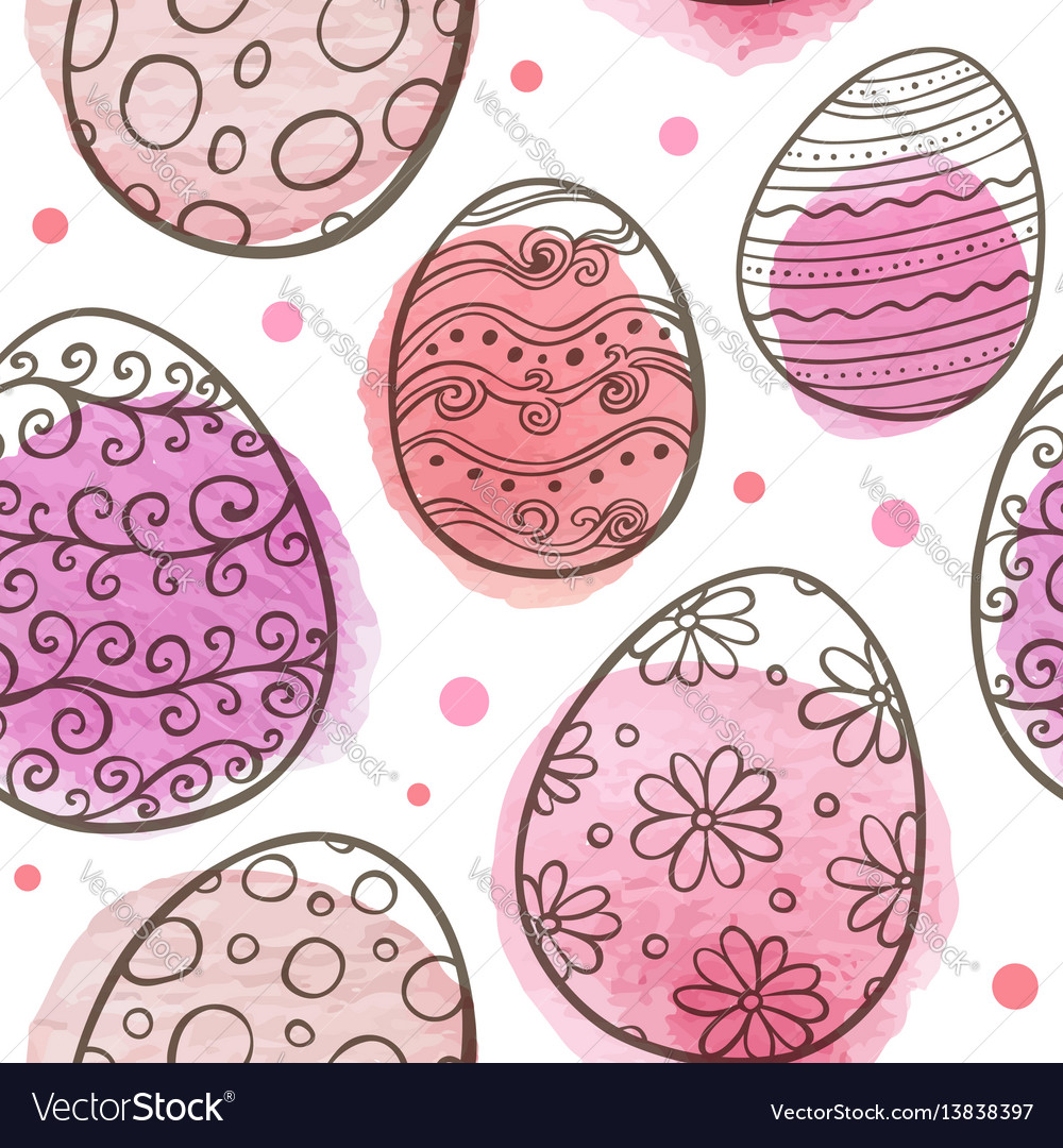 Pink easter seamless pattern Royalty Free Vector Image