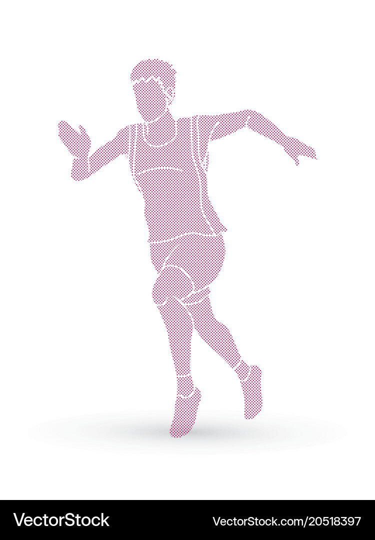 Runners sprinting marathon running Royalty Free Vector Image