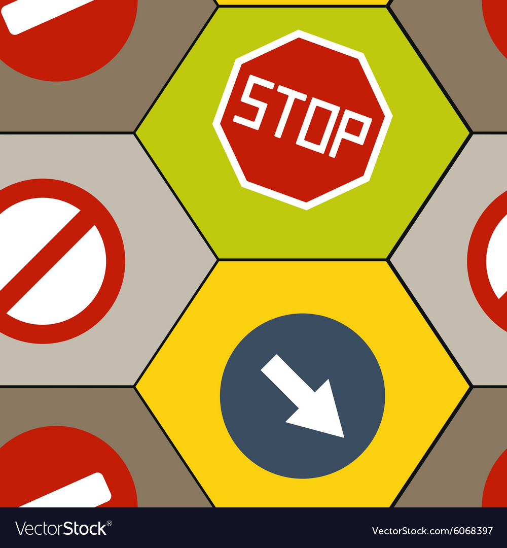 Seamless background with traffic signs Royalty Free Vector