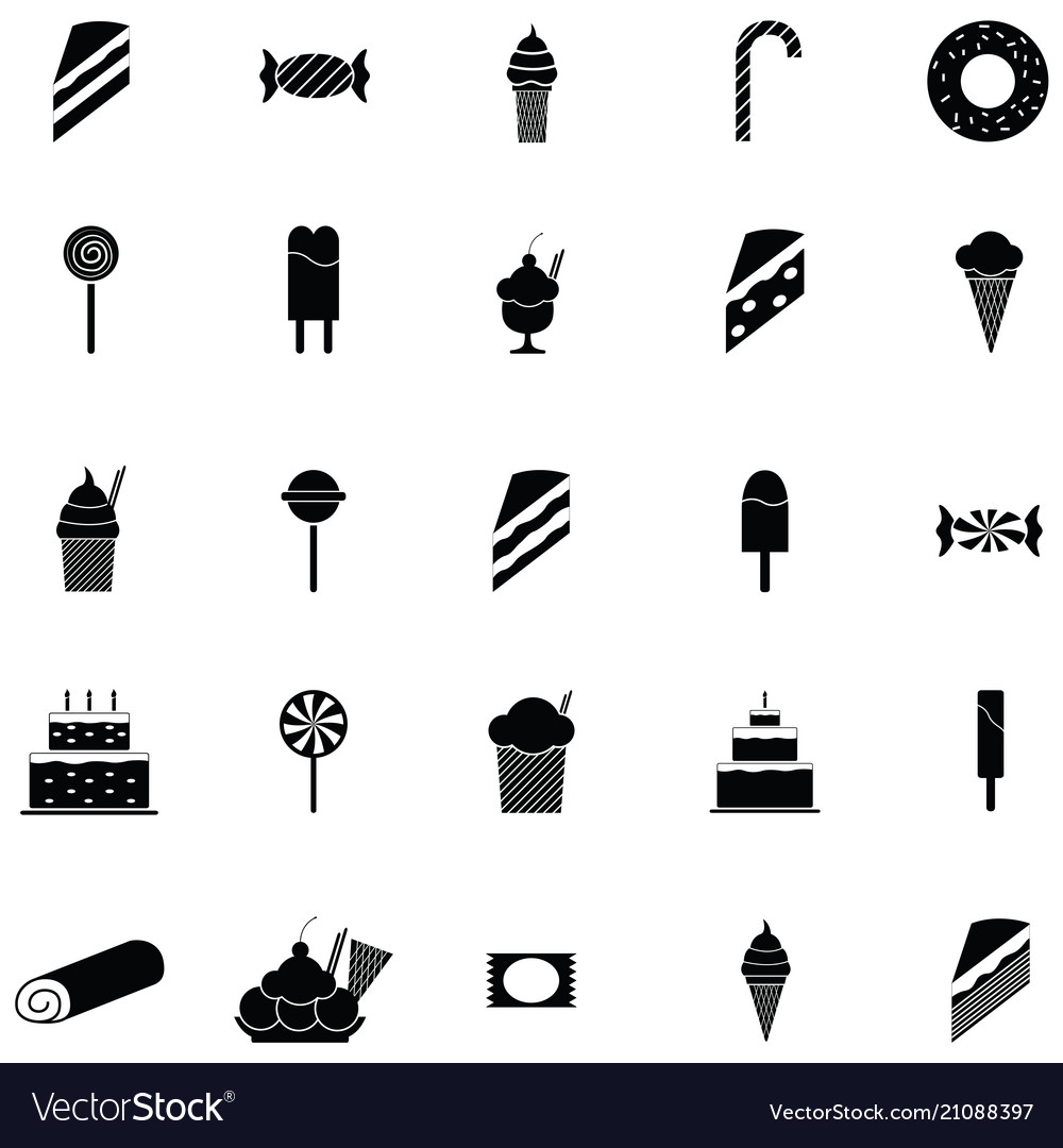 Sweets icon set Royalty Free Vector Image - VectorStock