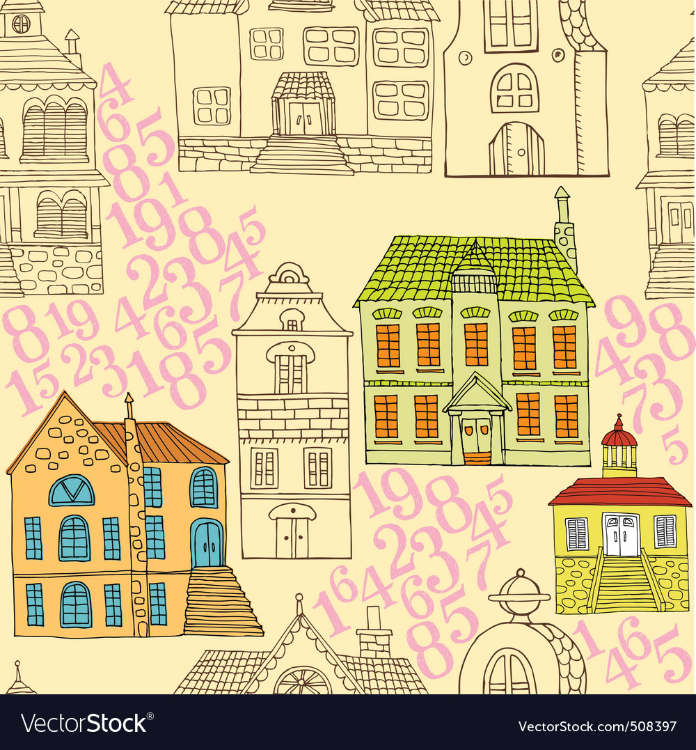Town pattern Royalty Free Vector Image - VectorStock