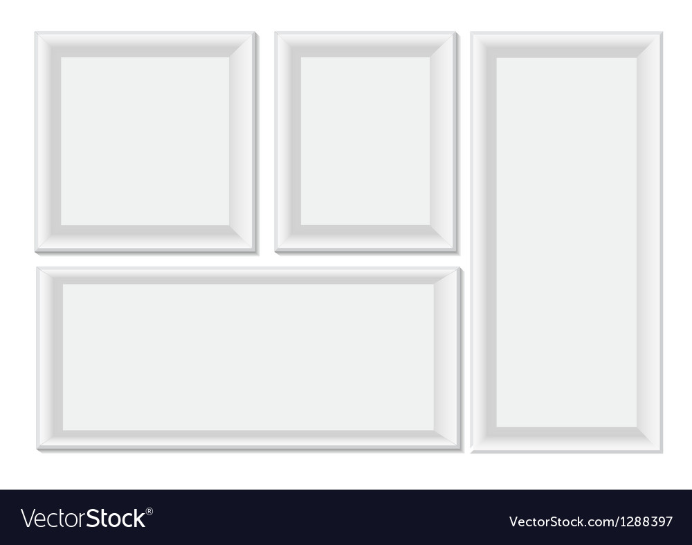 White photo frames Royalty Free Vector Image - VectorStock