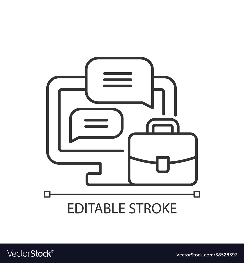 Workplace chat linear icon Royalty Free Vector Image