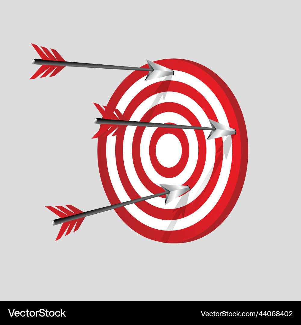 Archery targets and missed arrows Royalty Free Vector Image