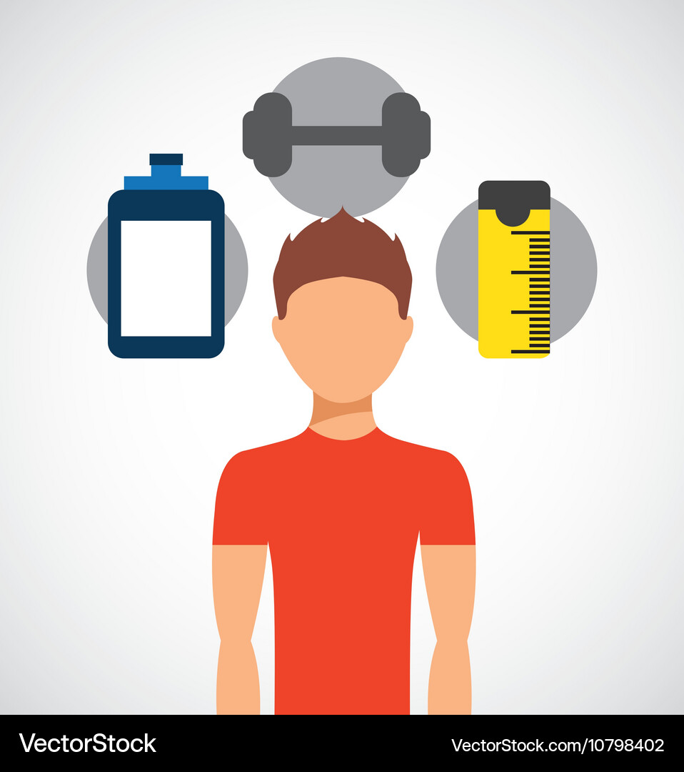 Athlete avatar with sport icon Royalty Free Vector Image