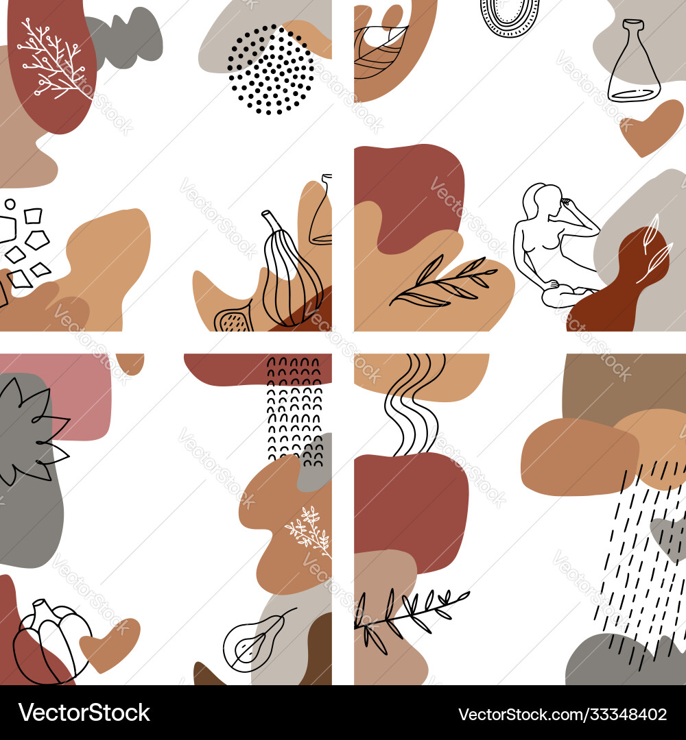 Autumn covers design with abstract shapes and Vector Image