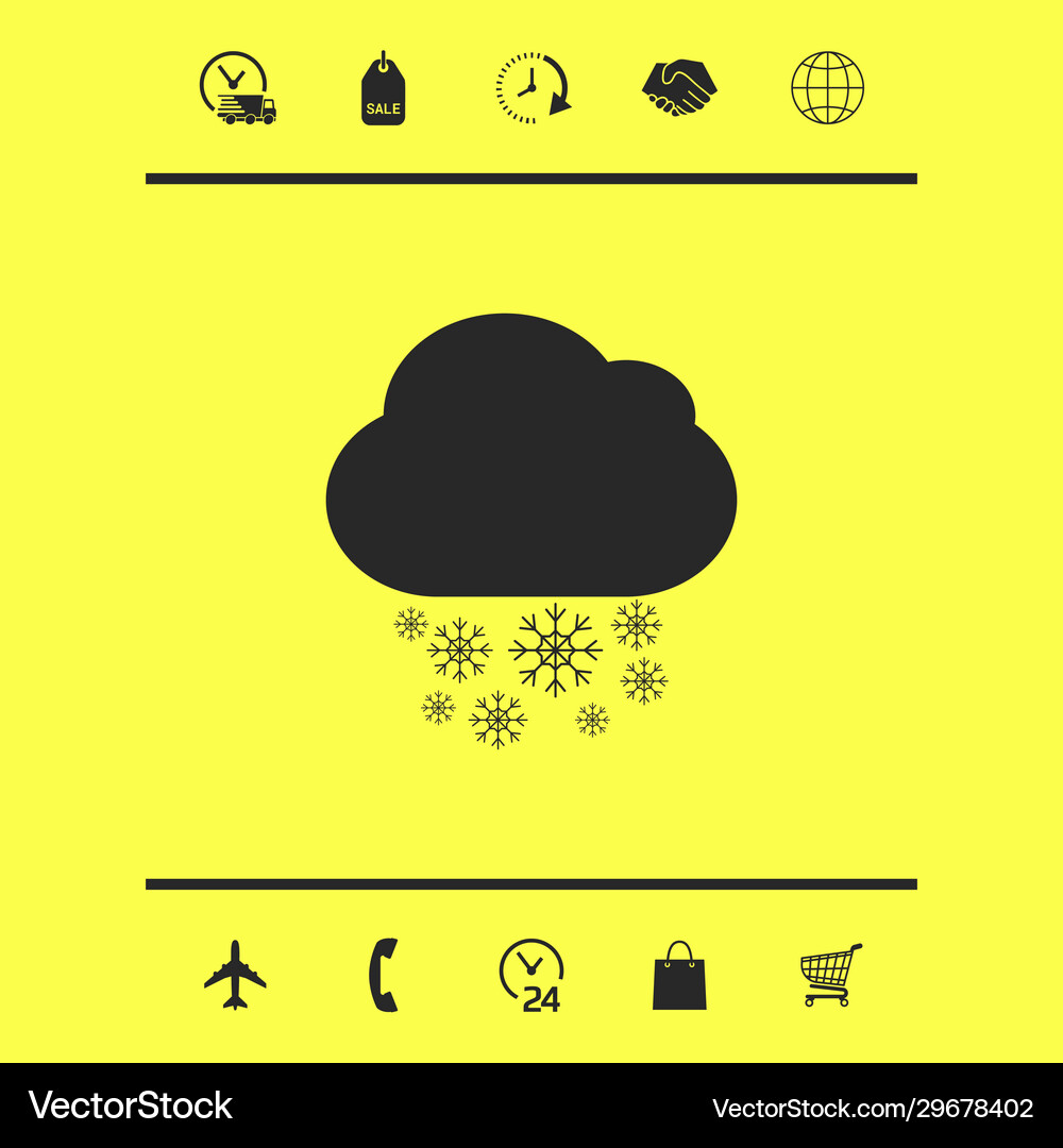 Cloud snow icon graphic elements for your design Vector Image