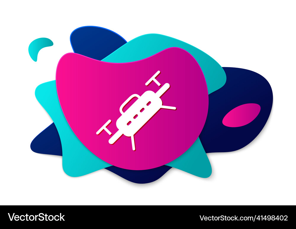 Color drone flying icon isolated on white Vector Image