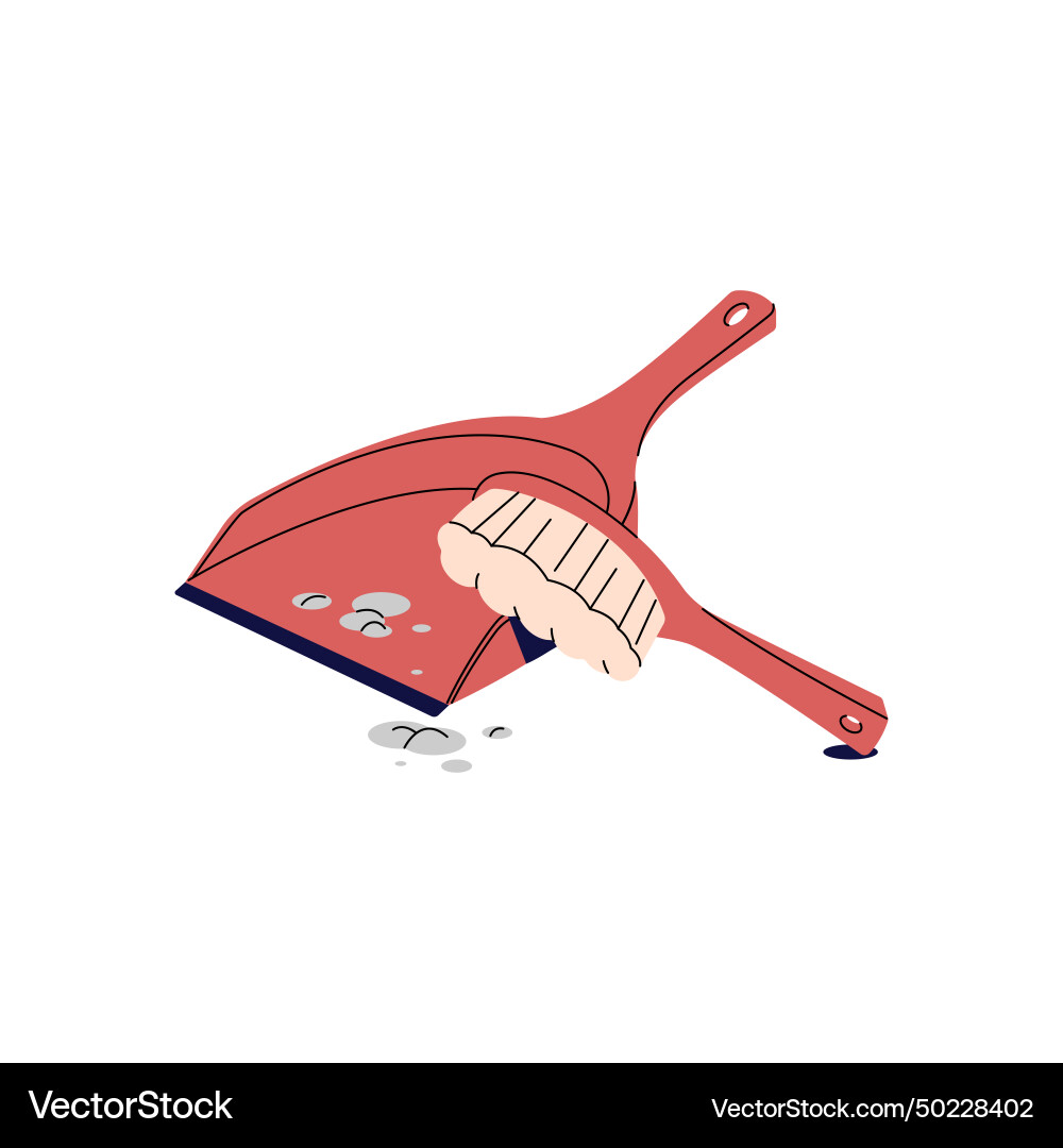 Dustpan and brush scoop with broom for sweeping Vector Image