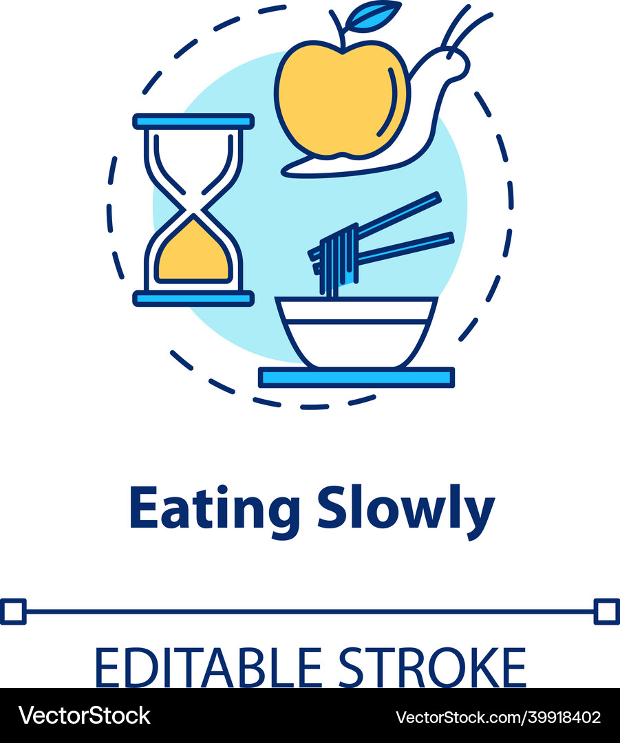Eating slowly concept icon mindful nutrition idea Vector Image