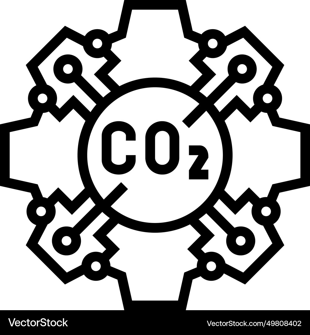 Emission free technology carbon line icon Vector Image