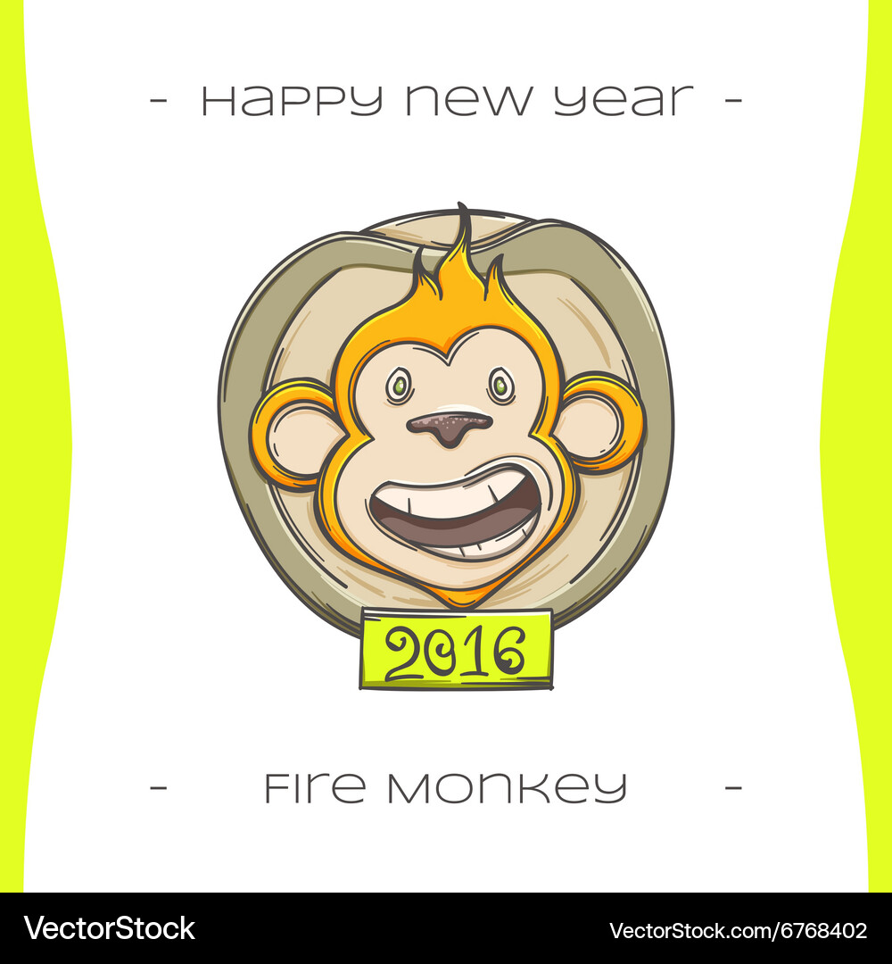 Fire monkey three Royalty Free Vector Image - VectorStock