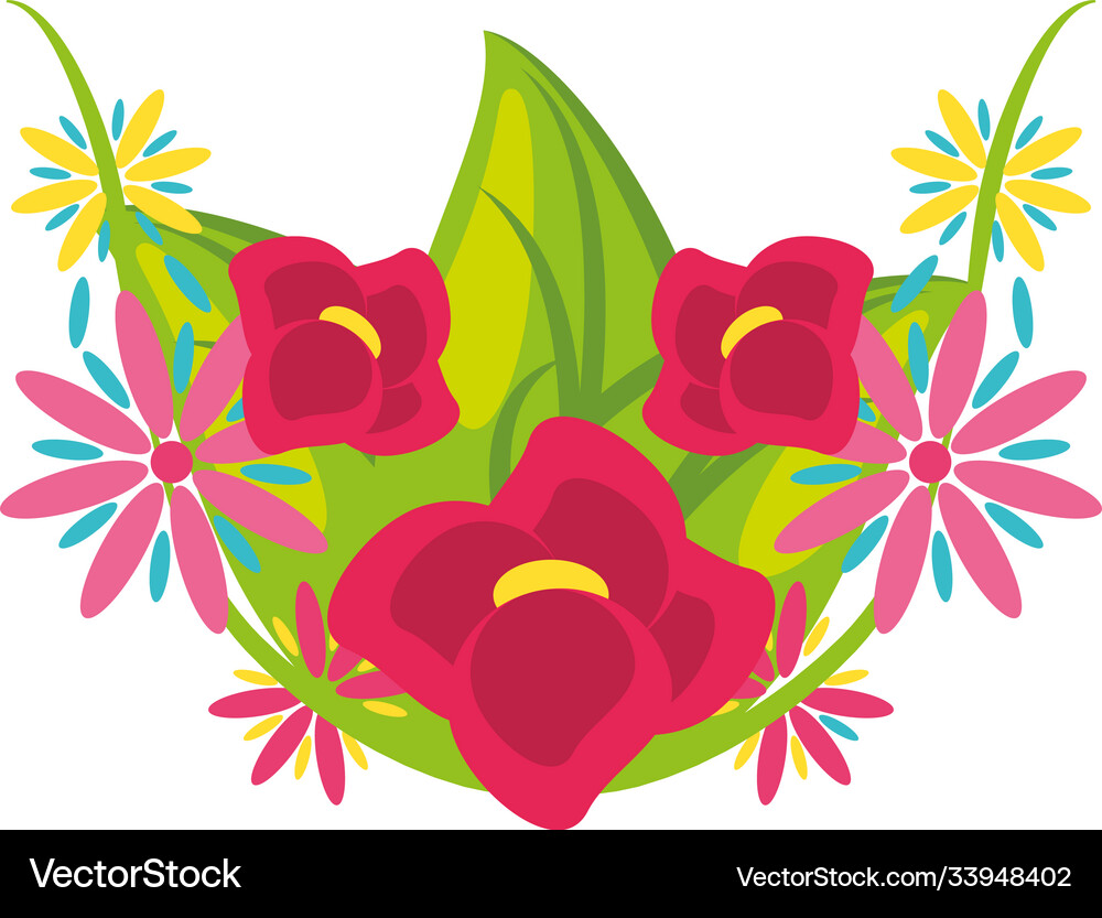 Flowers detailed style icon design Royalty Free Vector Image