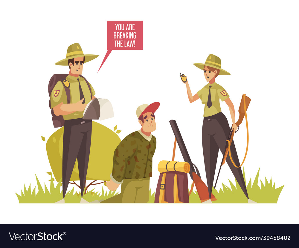 Forest ranger composition Royalty Free Vector Image