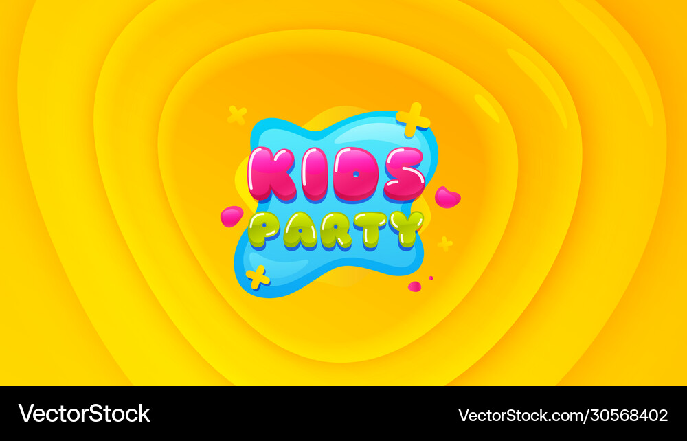 Kids party icon fun playing zone banner Royalty Free Vector