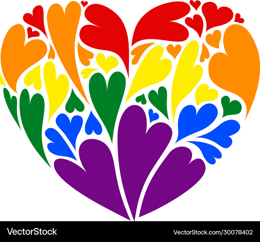 Lgbt colored heart made hearts Royalty Free Vector Image
