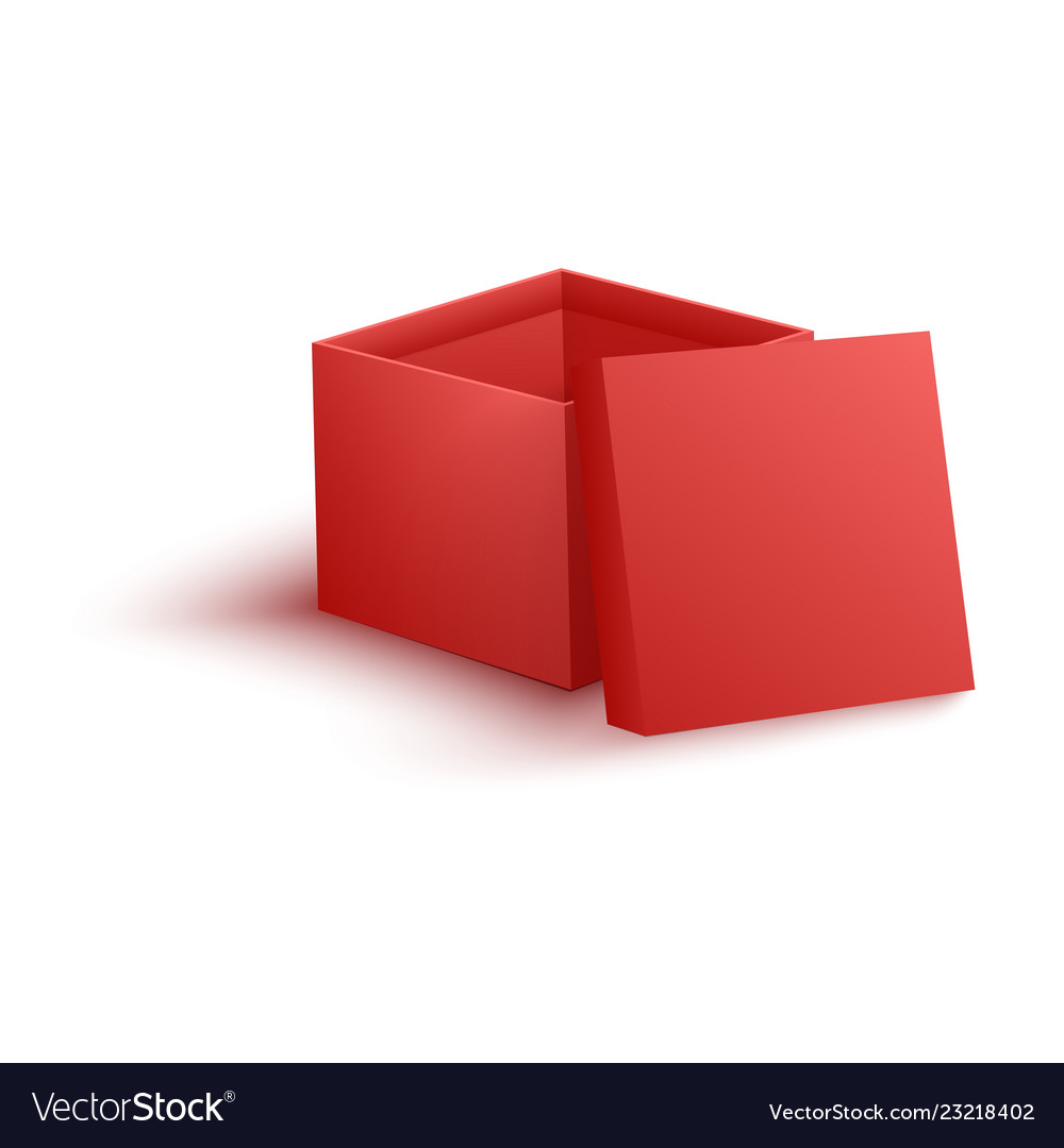 Open empty red paper box Royalty Free Vector Image