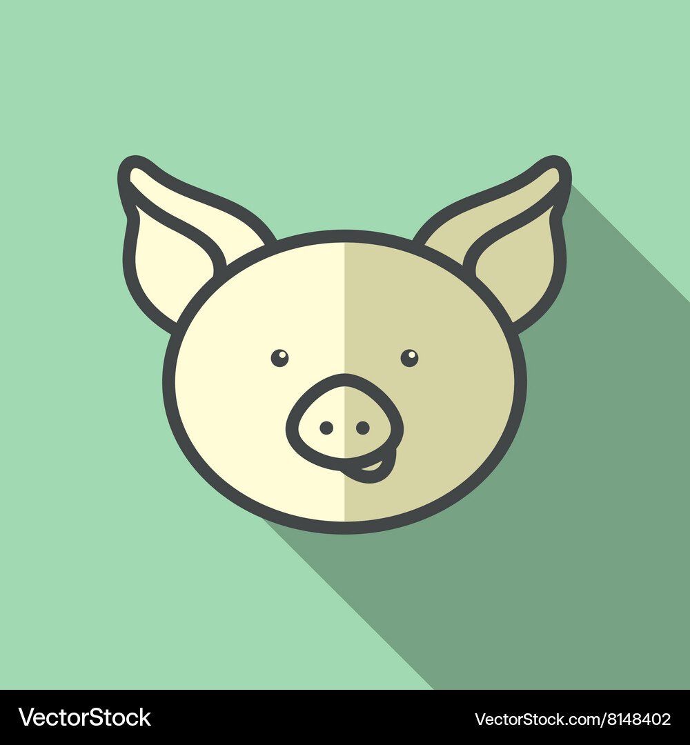 Pig icon farm animal Royalty Free Vector Image