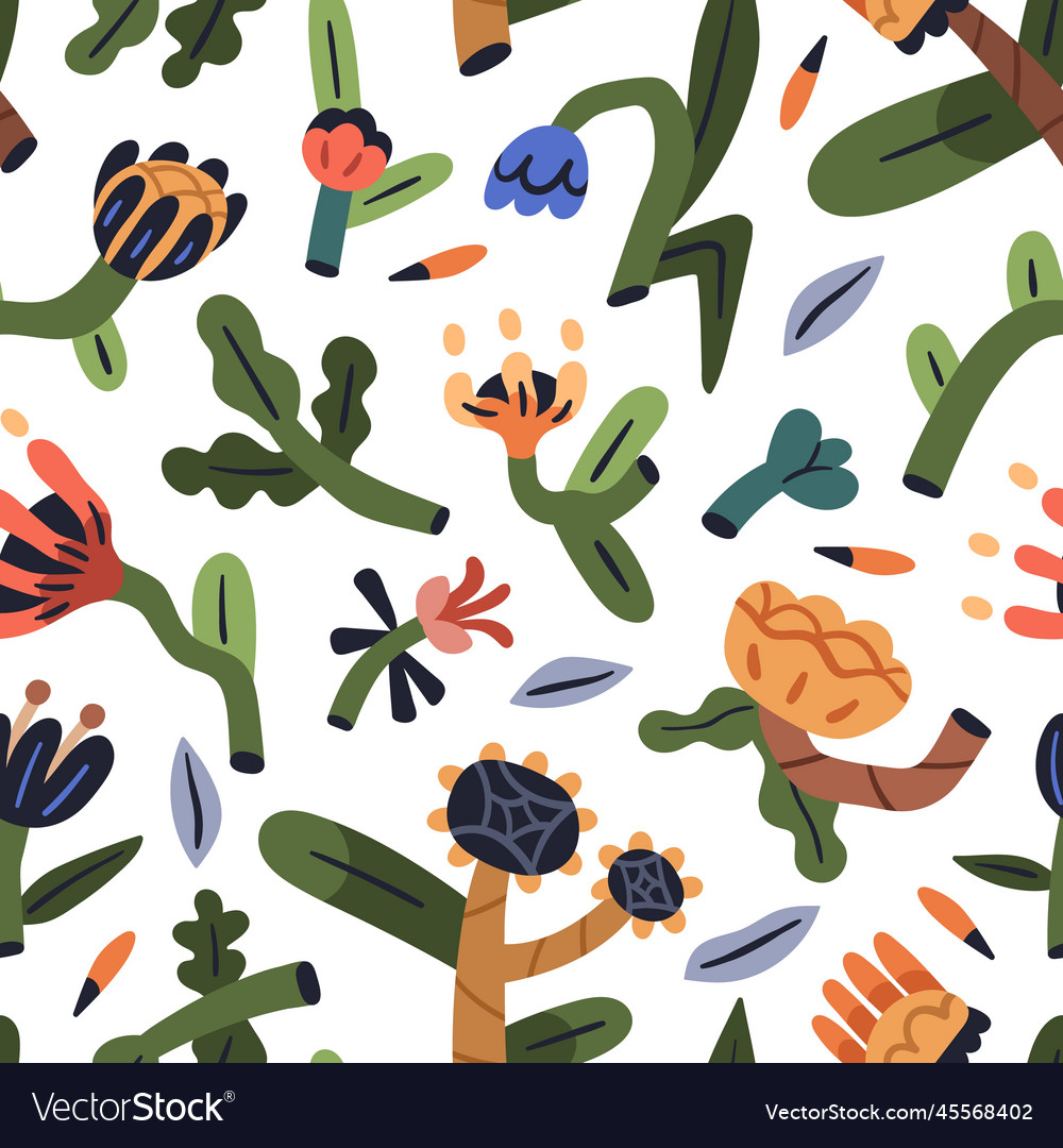 Seamless creative floral pattern endless Vector Image