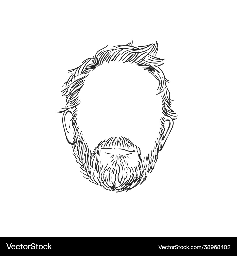 Sketch mans head with no face hand drawn Vector Image
