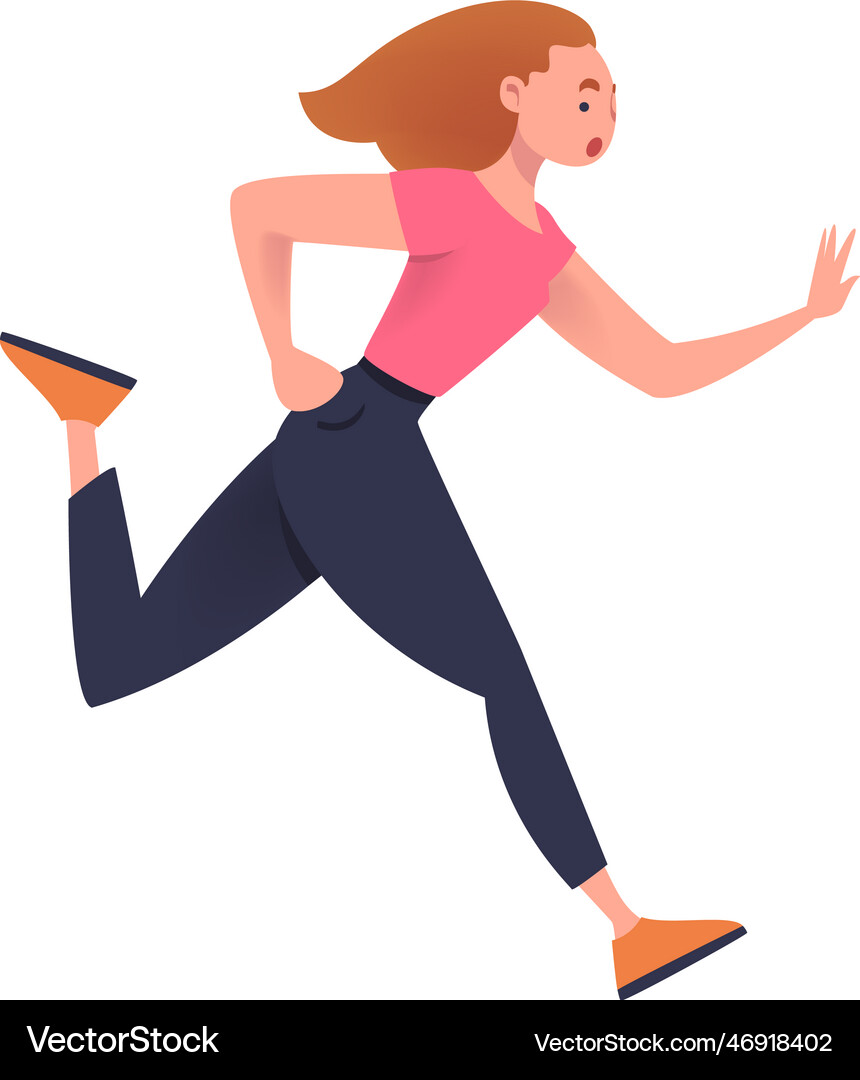 Woman character hurrying running fast feeling Vector Image