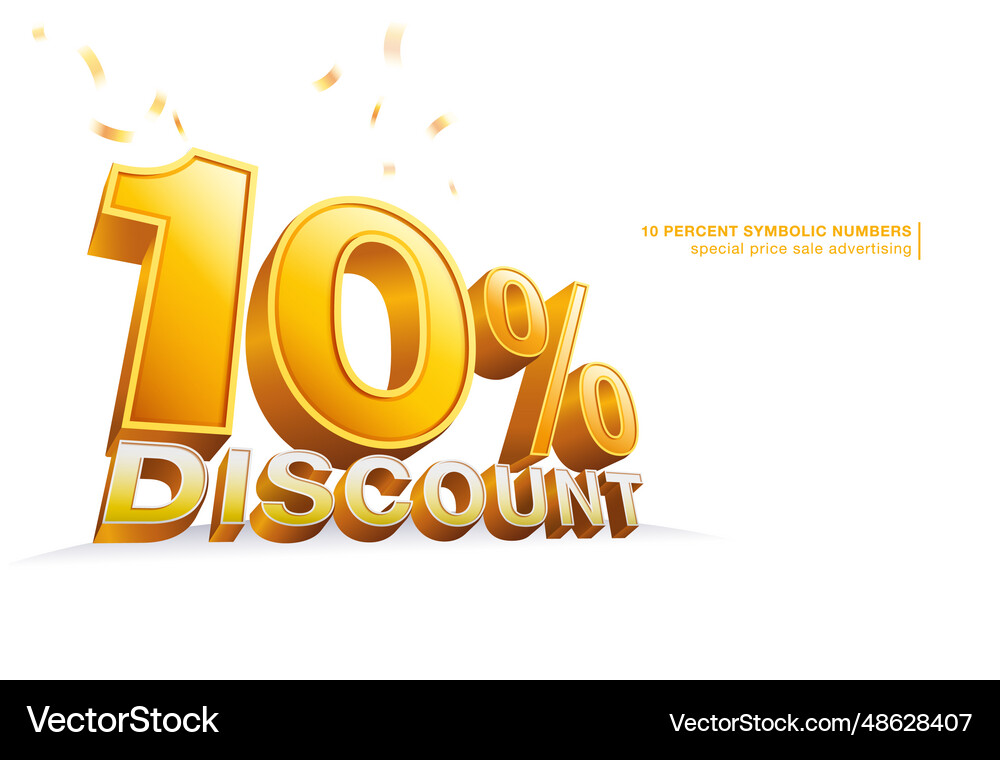 10 percent symbolic numbers Royalty Free Vector Image