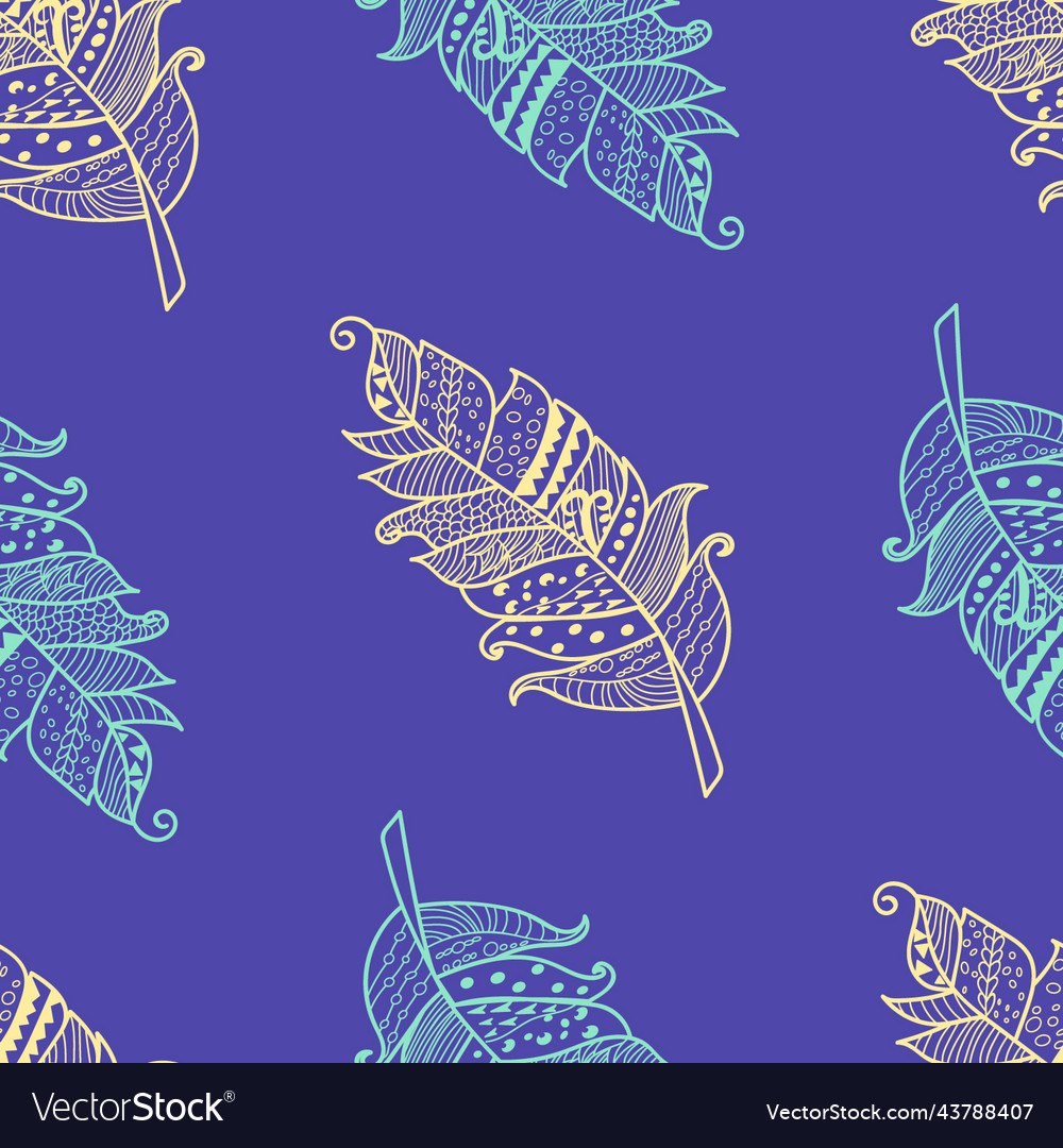 Abstract leaf doodle pattern Royalty Free Vector Image