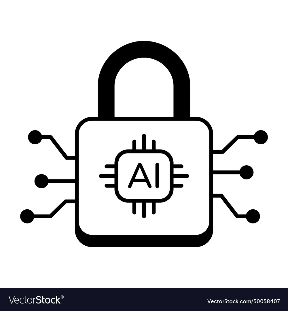 Artificial intelligence linear icon Royalty Free Vector