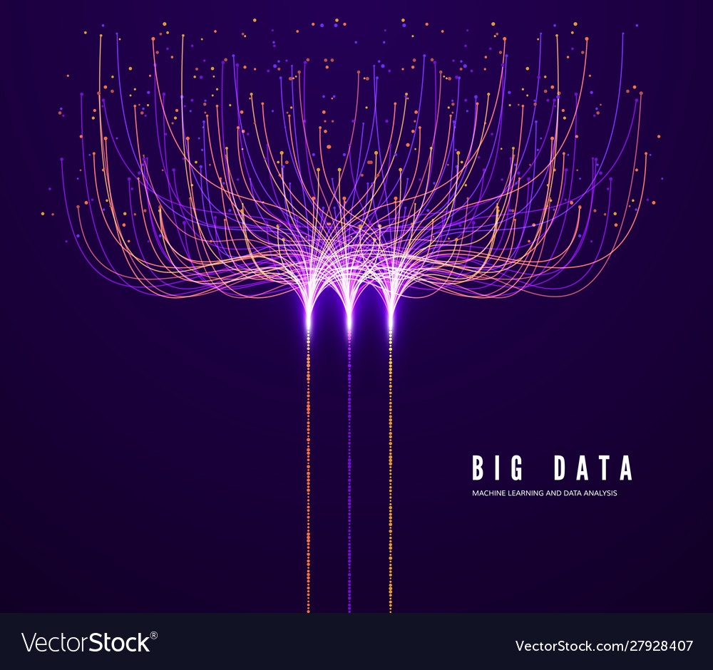 Big data concept machine learning and data Vector Image