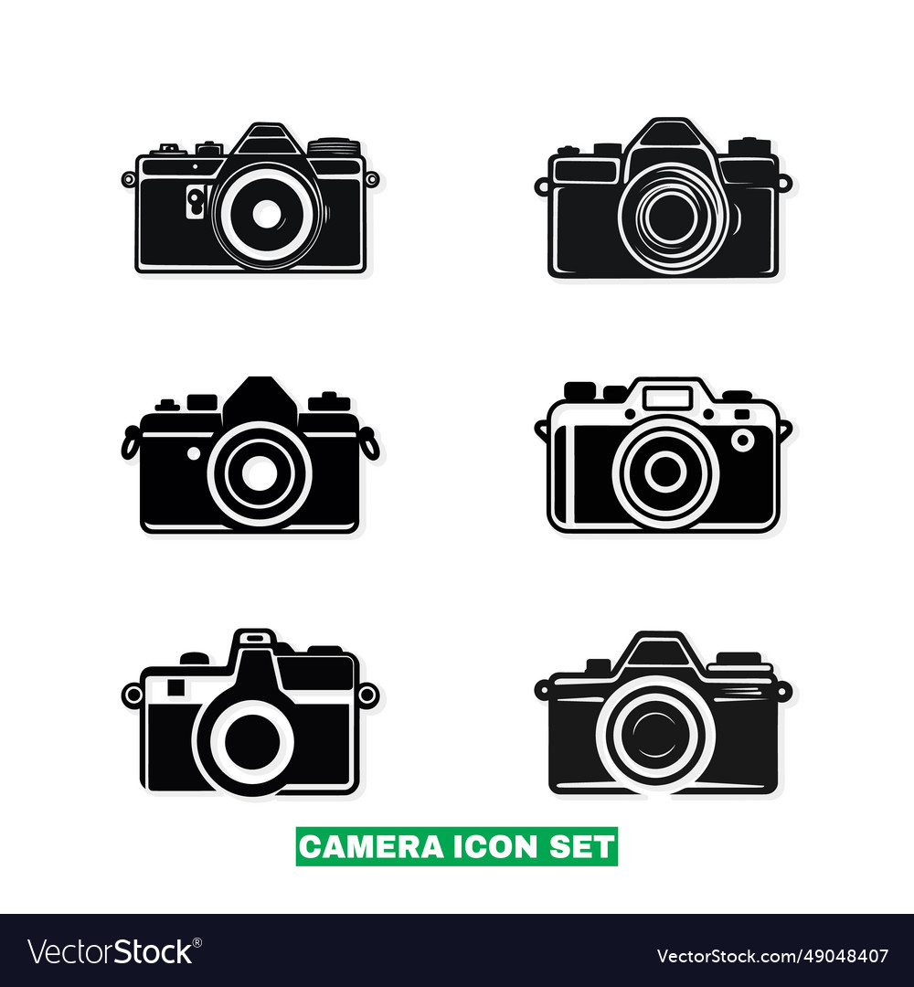 Camera icon elements pack Royalty Free Vector Image