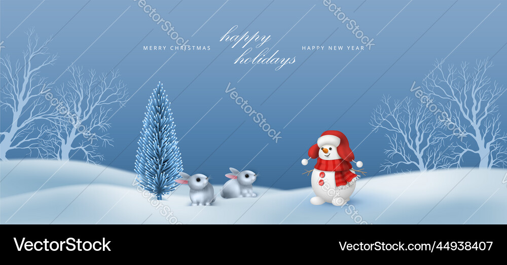 Christmas holiday winter landscape Royalty Free Vector Image