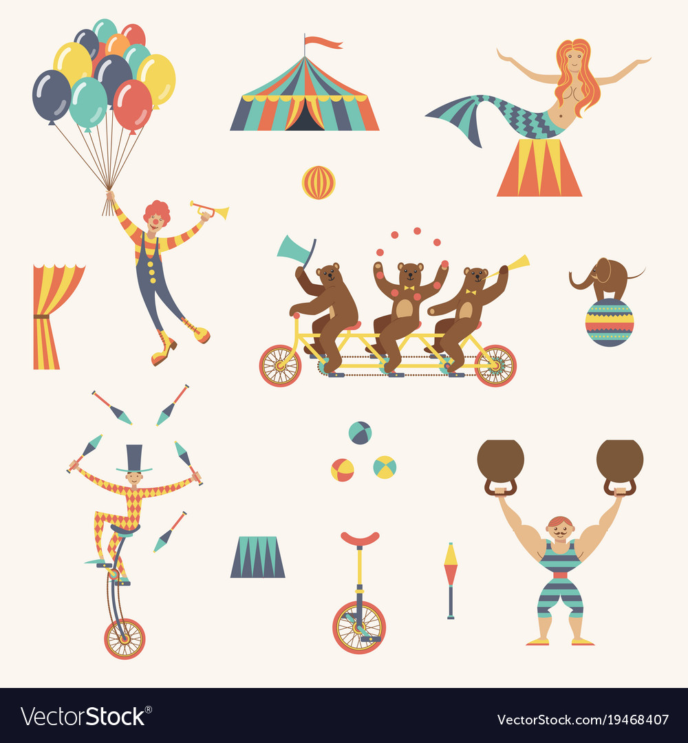 Circus set Royalty Free Vector Image - VectorStock
