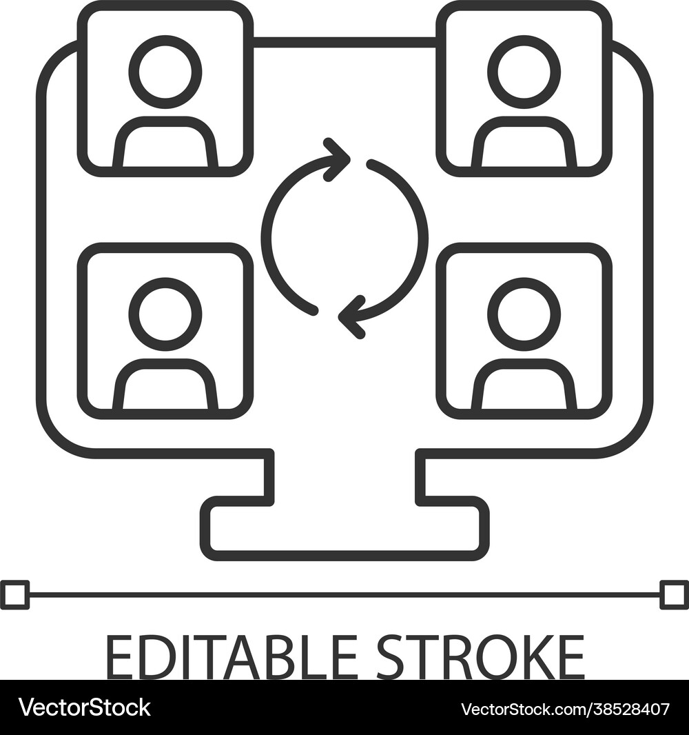 Collaboration online tools linear icon Royalty Free Vector