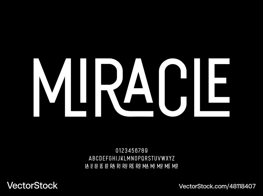 Creative sans serif alphabet ligature display Vector Image