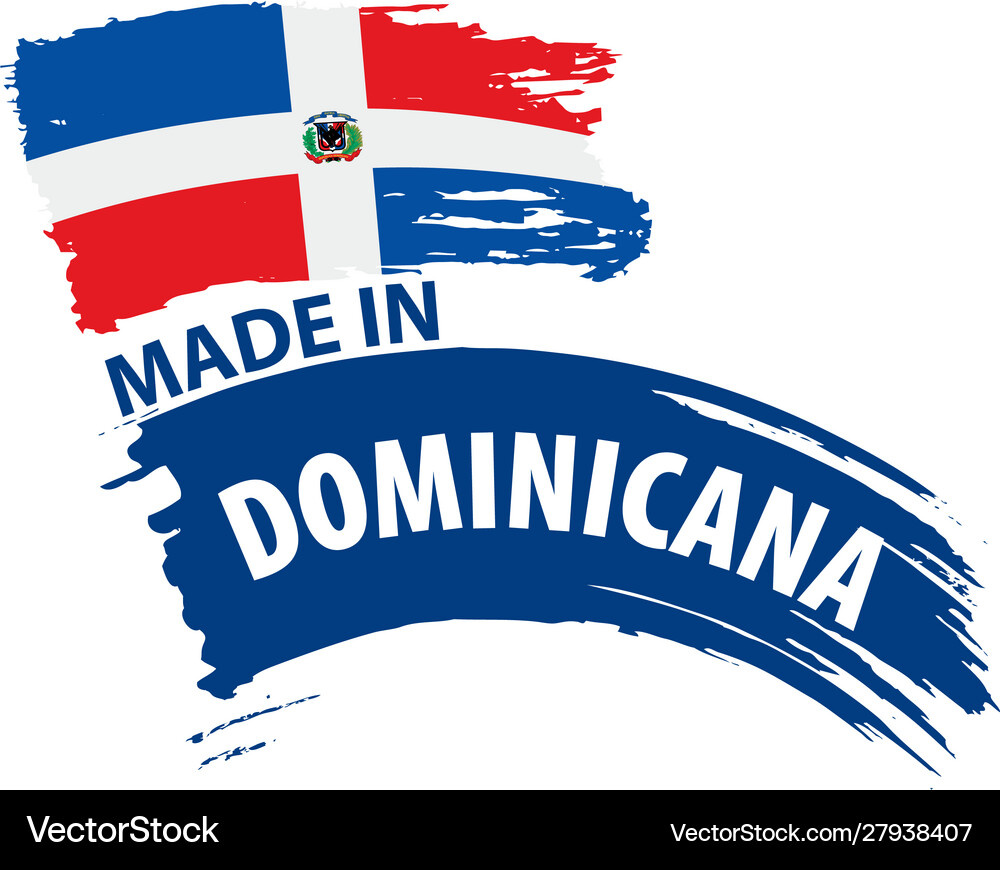 Dominicana flag on a white Royalty Free Vector Image