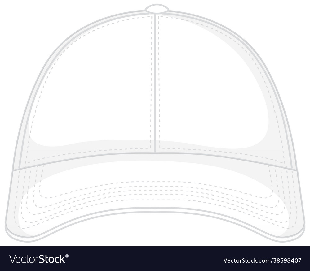 Front basic white baseball cap isolated Royalty Free Vector