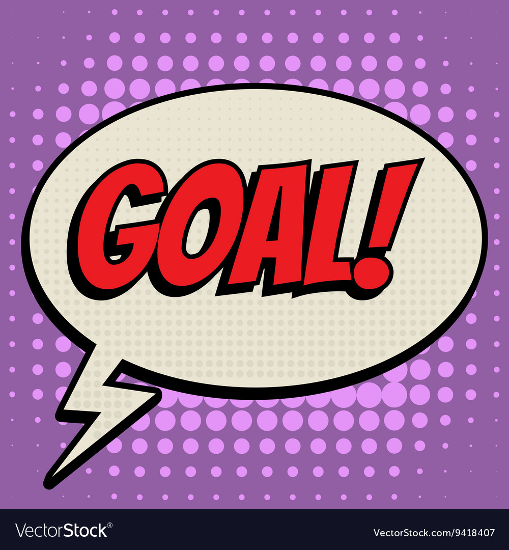 Goal comic book bubble text retro style Royalty Free Vector