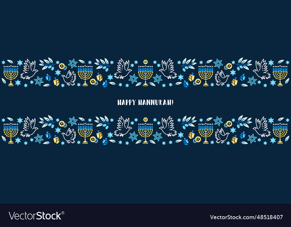 Happy hanukkah banner flat Royalty Free Vector Image
