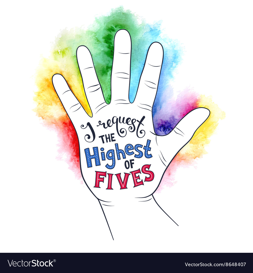 High five lettering Royalty Free Vector Image - VectorStock
