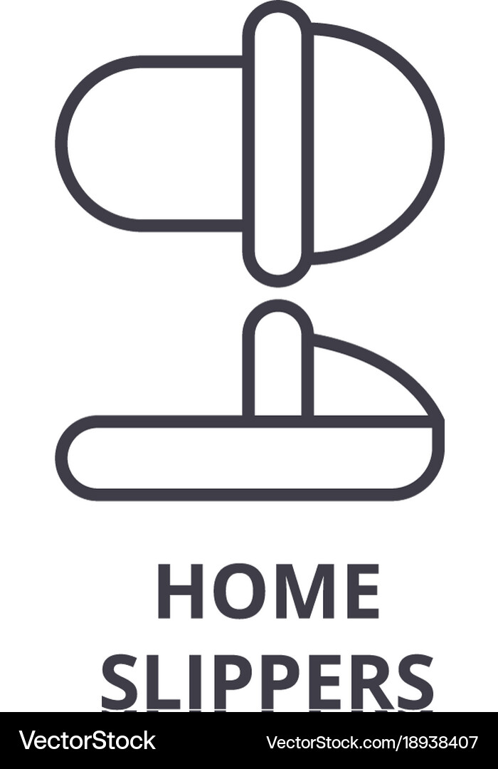 Home slippers line icon outline sign linear Vector Image