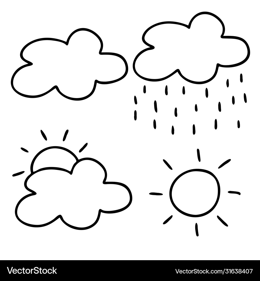 Icons different weather isolated on a white Vector Image