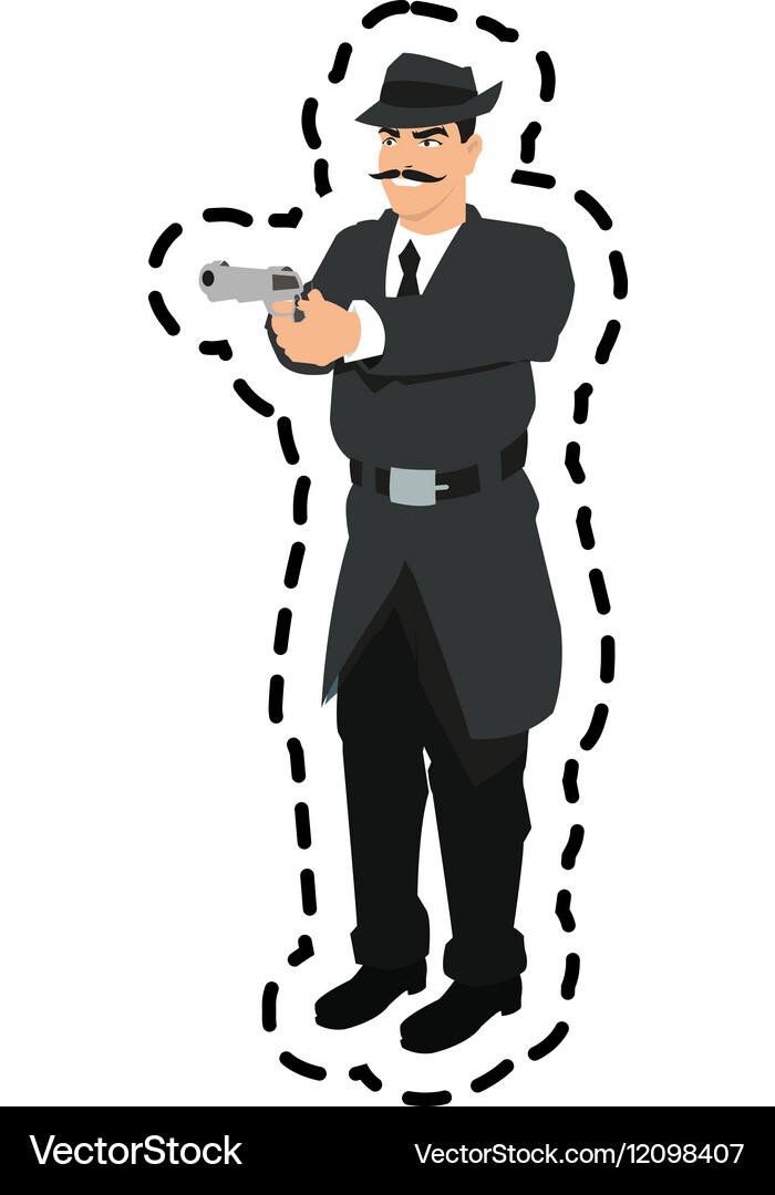 Isolated man cartoon with gun design Royalty Free Vector