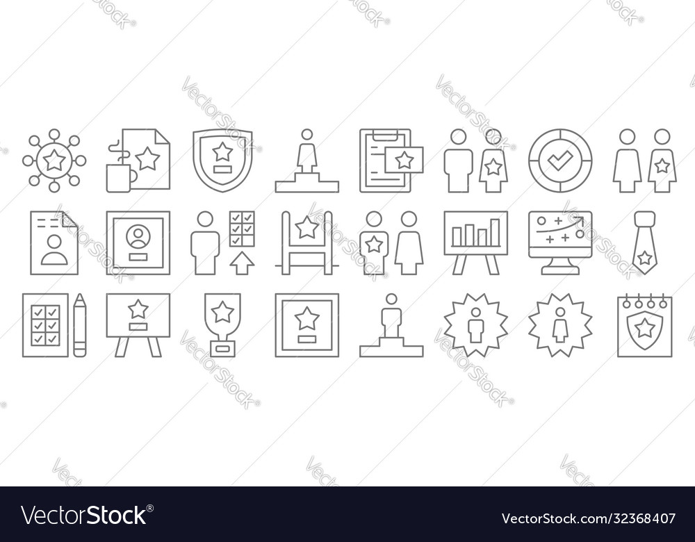 Leadership line icons linear set quality line set Vector Image