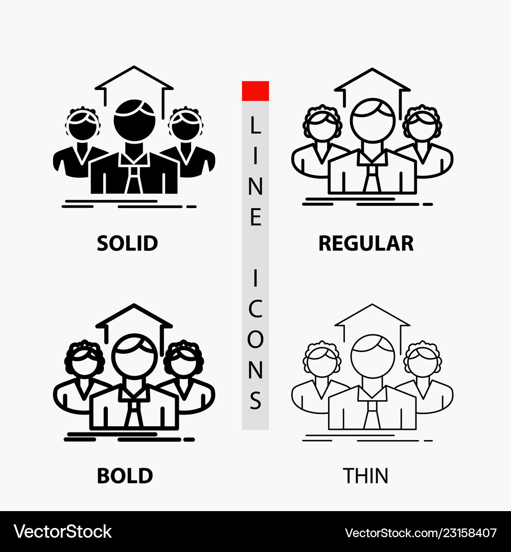 Team business teamwork group meeting icon in thin Vector Image