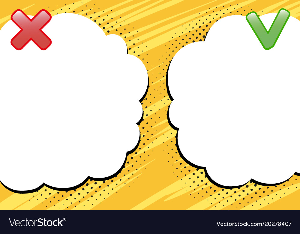Template background wrong or correct comics style Vector Image
